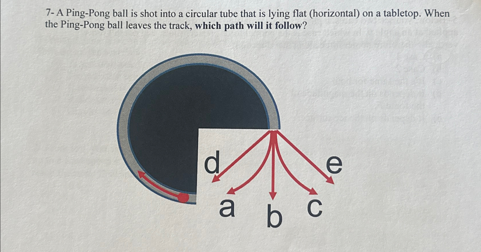 Solved 7- ﻿A Ping-Pong ball is shot into a circular tube | Chegg.com
