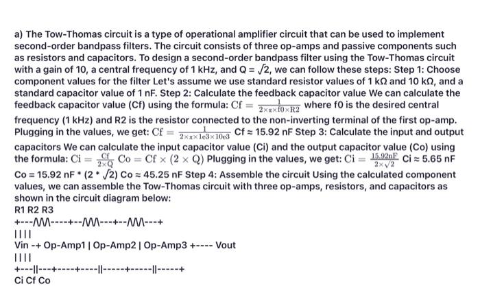 Solved using MULTISIM, create a second order Bandpass | Chegg.com