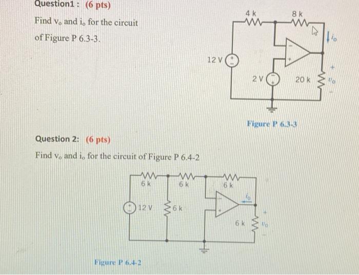 Solved Find vo and io for the circuit of Figure P 6.3-3. | Chegg.com