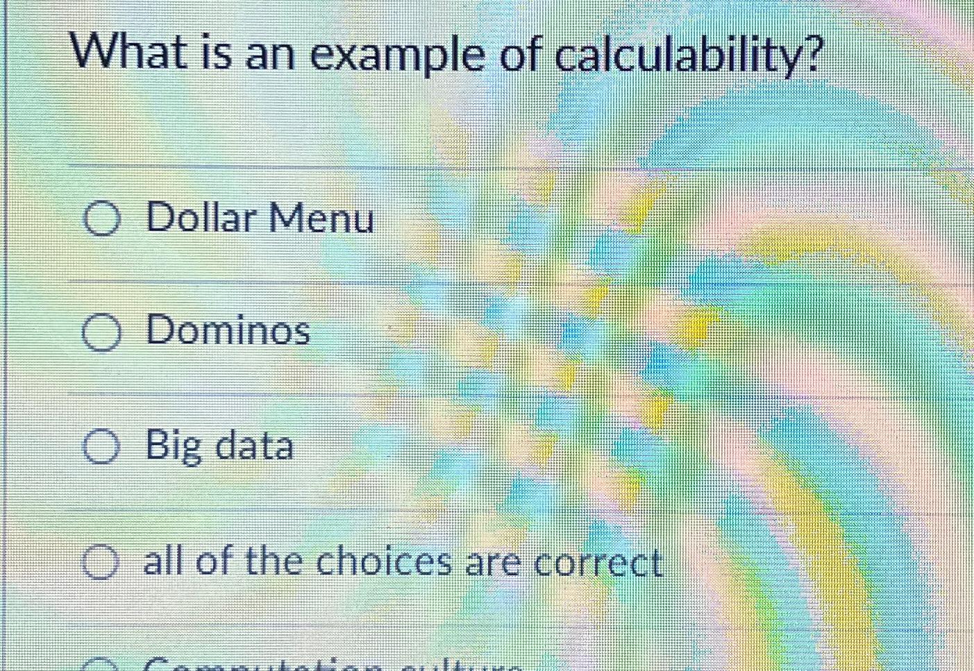 Solved What is an example of calculability?Dollar | Chegg.com