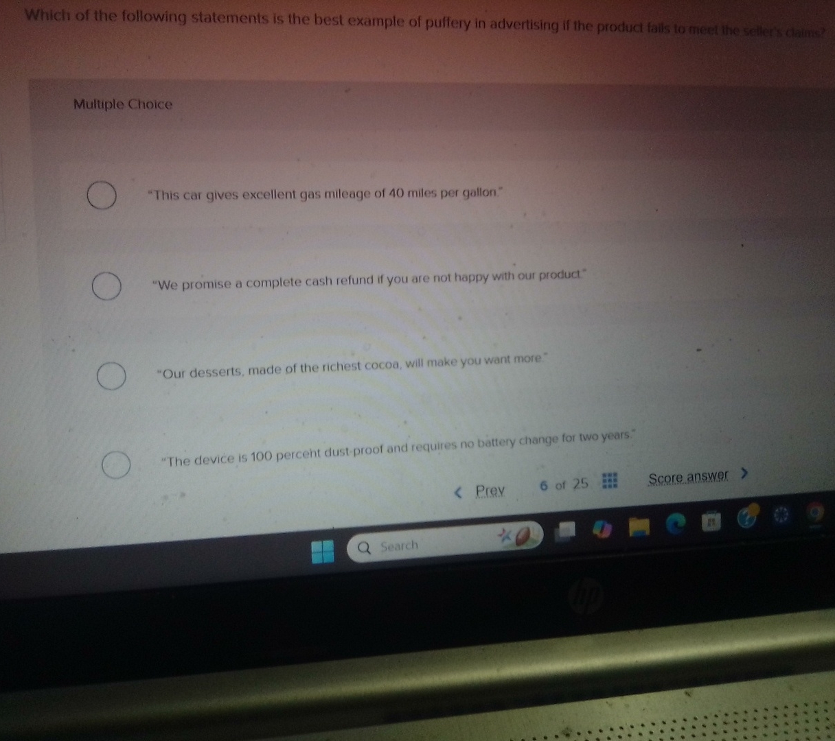 Solved Which of the following statements is the best example | Chegg.com
