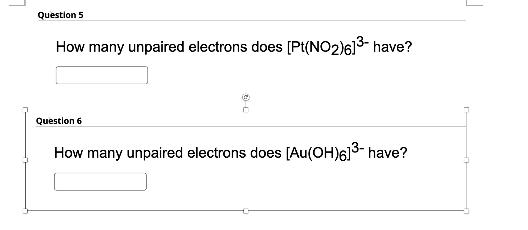 Solved Question 5How many unpaired electrons does | Chegg.com Solved Question 5How many unpaired electrons does | Chegg.com