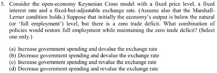 Solved Consider the open-economy Keynesian Cross model with | Chegg.com