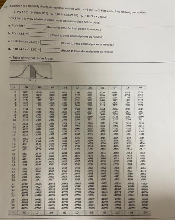Solved 19. Suppose x is a normally distributed randorn | Chegg.com