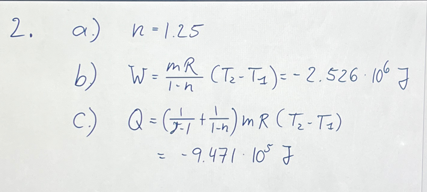 Solved In a polytropic process of a perfect gas, the | Chegg.com