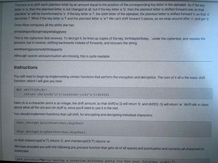 Solved 16.2 LAB: Encryption / Decryption - Part 2 (Vigenere | Chegg.com Solved 16.2 LAB: Encryption / Decryption - Part 2 (Vigenere | Chegg.com
