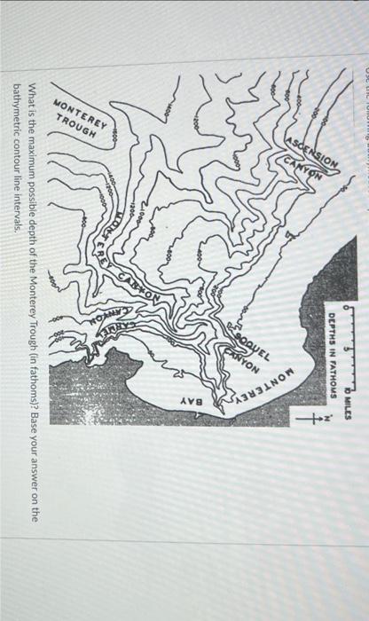 Solved ur answer on the bathymetric contour line intervals. | Chegg.com