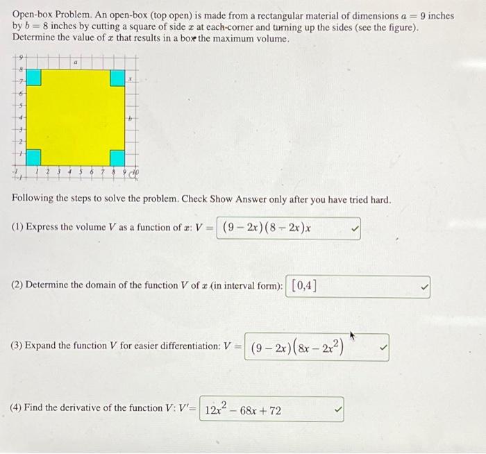 Solved Open-box Problem. An open-box (top open) is made from | Chegg.com