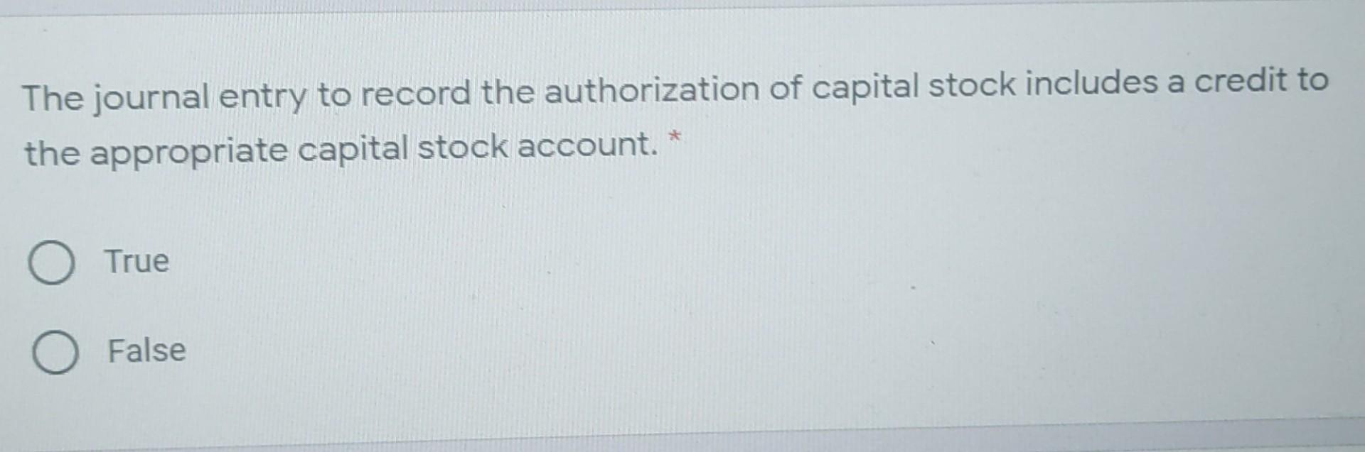 Solved The journal entry to record the authorization of | Chegg.com