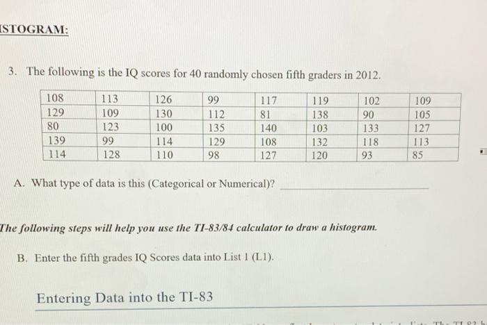 Solved In-Class Activity #3 STAT 1350: Elementary Statistics | Chegg.com