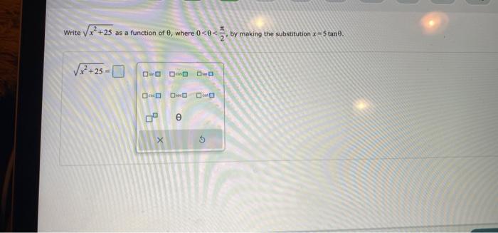 Solved 16-x² as a function of 0, where 0