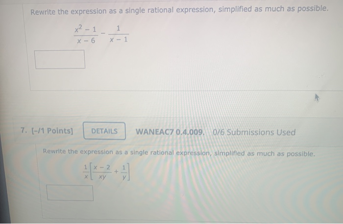 Solved Rewrite the expression as a single rational | Chegg.com