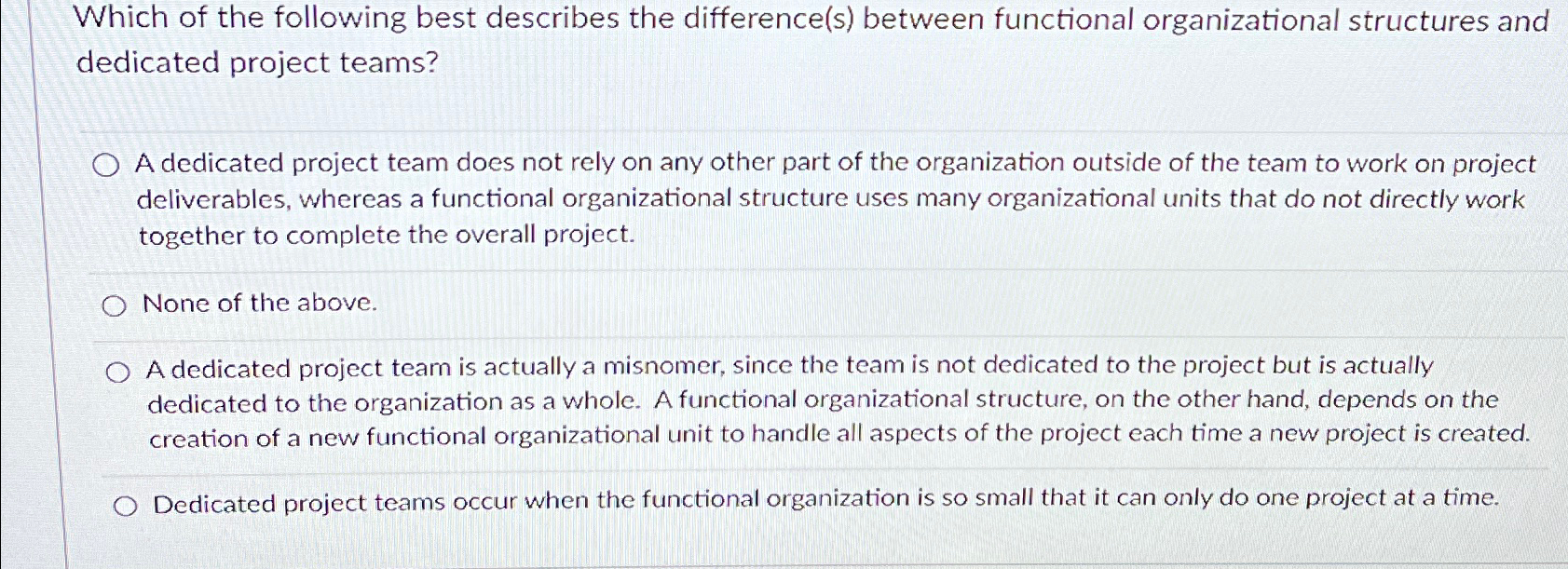 Solved Which of the following best describes the | Chegg.com