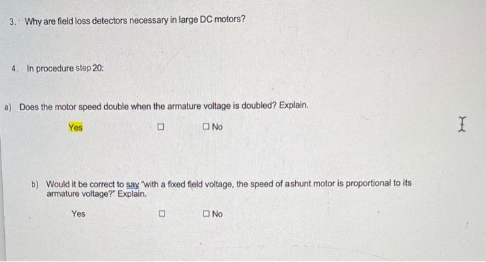 Solved 3 Why Are Field Loss Detectors Necessary In Large Dc