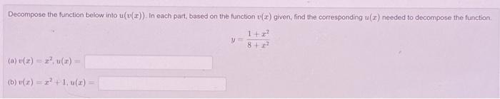 Solved compose the function below into \\( u(v(x)) \\). In | Chegg.com