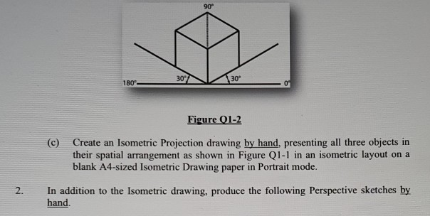 Solved 90° 30° 30 180 Figure 01-2 Create an Isometric | Chegg.com