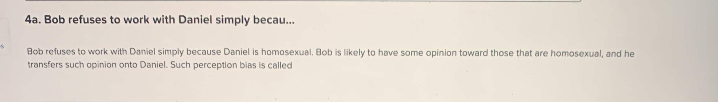 Solved 4a. ﻿Bob refuses to work with Daniel simply | Chegg.com