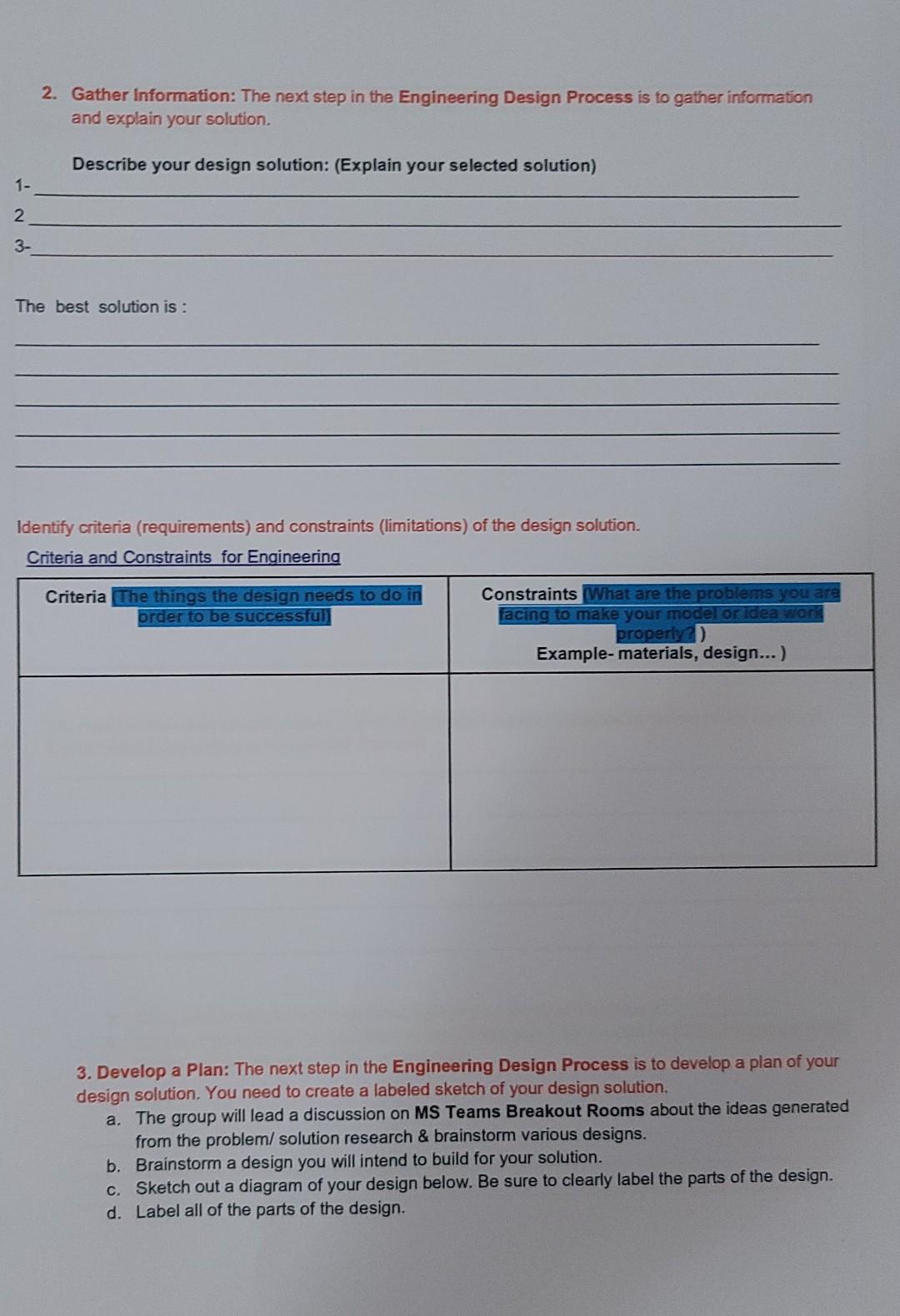 Solved Name: Class Period: Project: Title a | Chegg.com