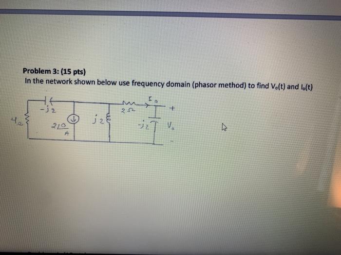 Solved Problem 3: (15 pts) In the network shown below use | Chegg.com
