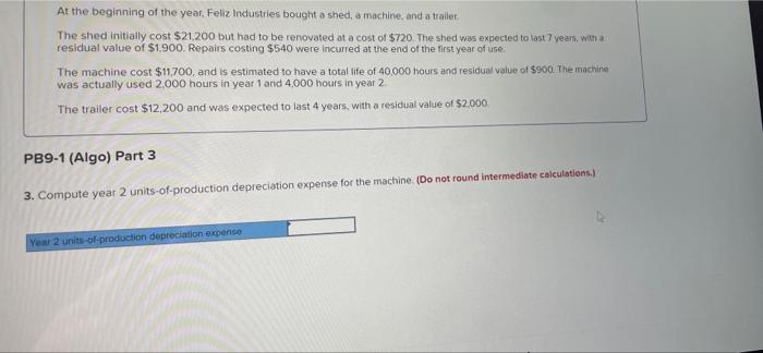 Solved 7 Parto Required information PB9-1 (Algo) Computing | Chegg.com