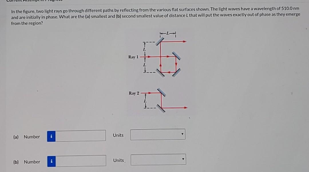 Solved In the figure, two light rays go through different | Chegg.com