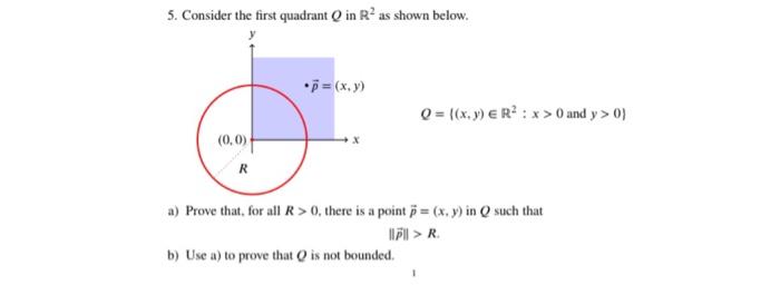 Solved 5. Consider the first quadrant Q in R2 as shown | Chegg.com
