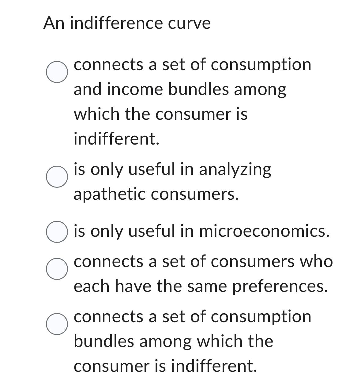 Solved An indifference curveconnects a set of consumption | Chegg.com