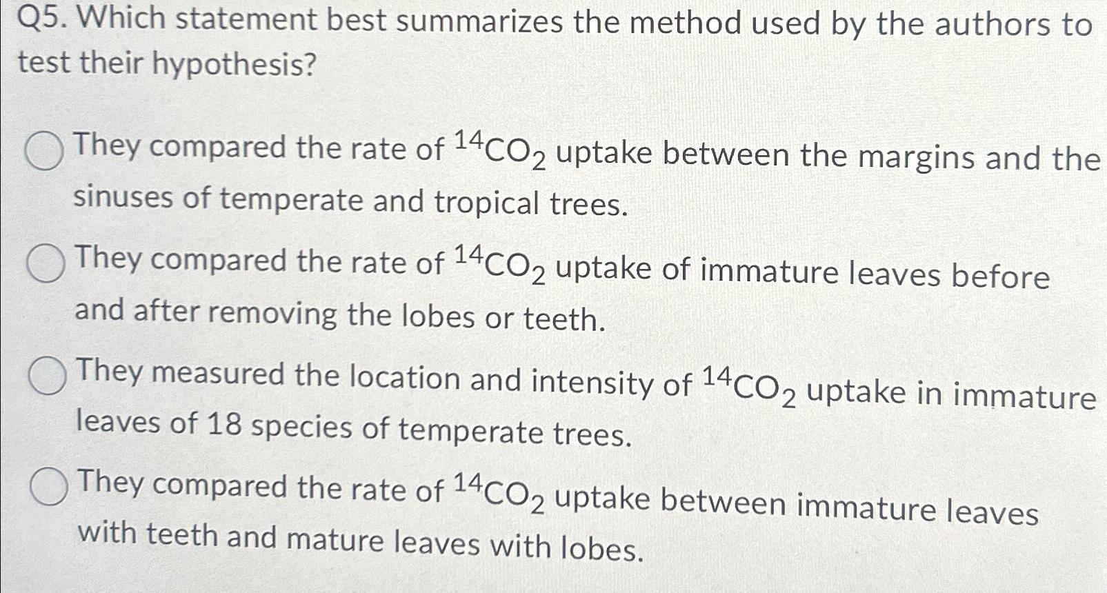 Solved Q5. ﻿Which statement best summarizes the method used | Chegg.com