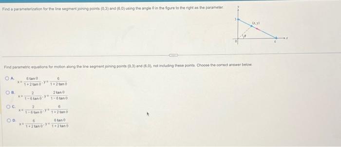 Solved Find A Parameterization For The Line Segment Joining