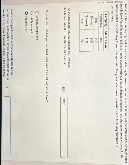 Solved Kiviaq is a little knownregional delicacy served | Chegg.com