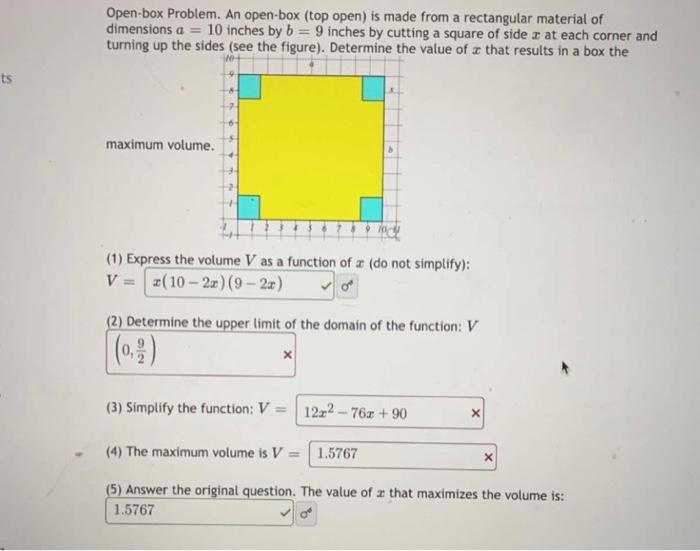 Solved Open-box Problem. An open-box (top open) is made from | Chegg.com
