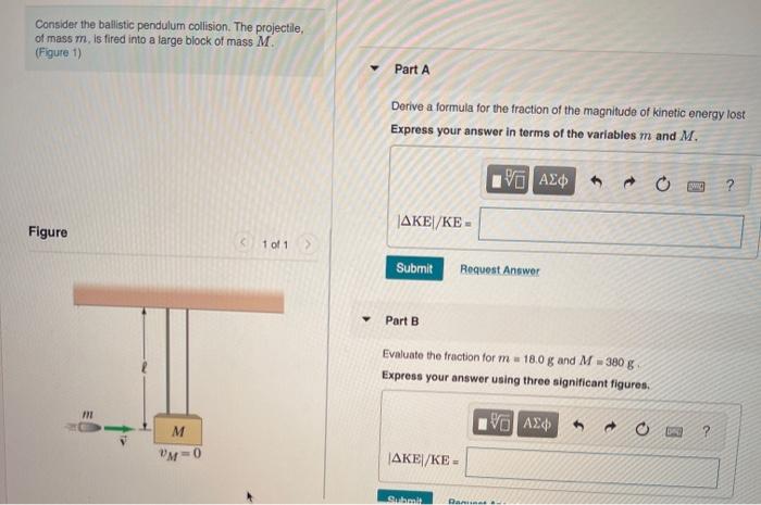 Solved Consider the ballistic pendulum collision. The | Chegg.com