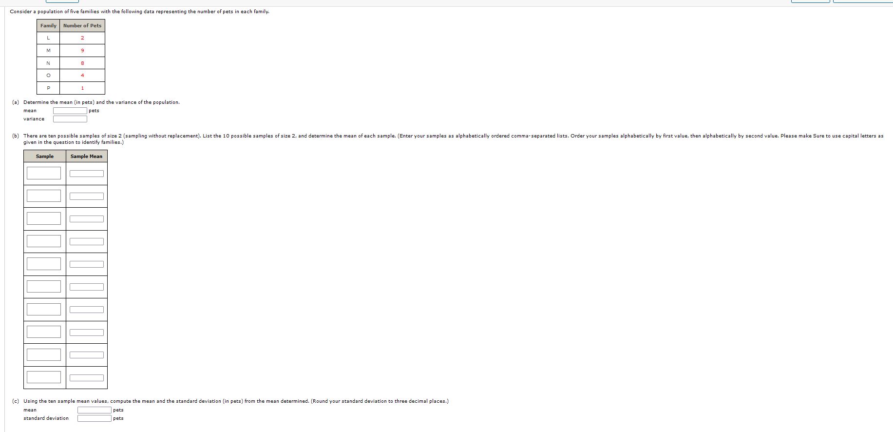 Solved Consider a population of five families with the | Chegg.com
