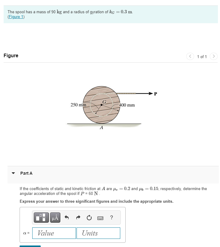 Solved The spool has a mass of 90 ﻿kg and a radius of | Chegg.com