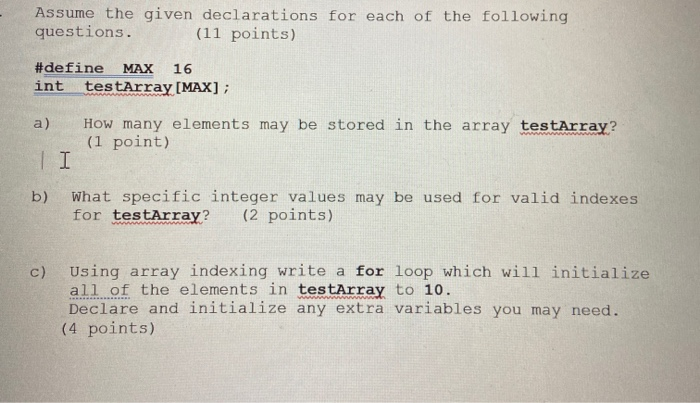 Solved Assume the given declarations for each of the | Chegg.com