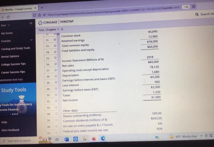Solved Exhibit 4-1 The balance sheet and income statement | Chegg.com