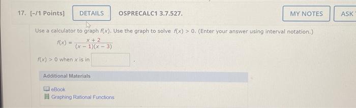 Solved Use a calculator to graph f(x). Use the graph to | Chegg.com