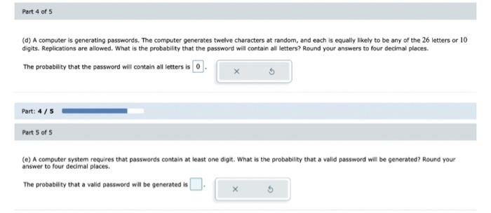 Solved d. A computer is generating passwords. The computer | Chegg.com