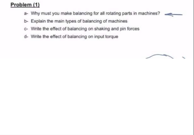 Solved Problem (1)a- ﻿Why must you make balancing for all | Chegg.com