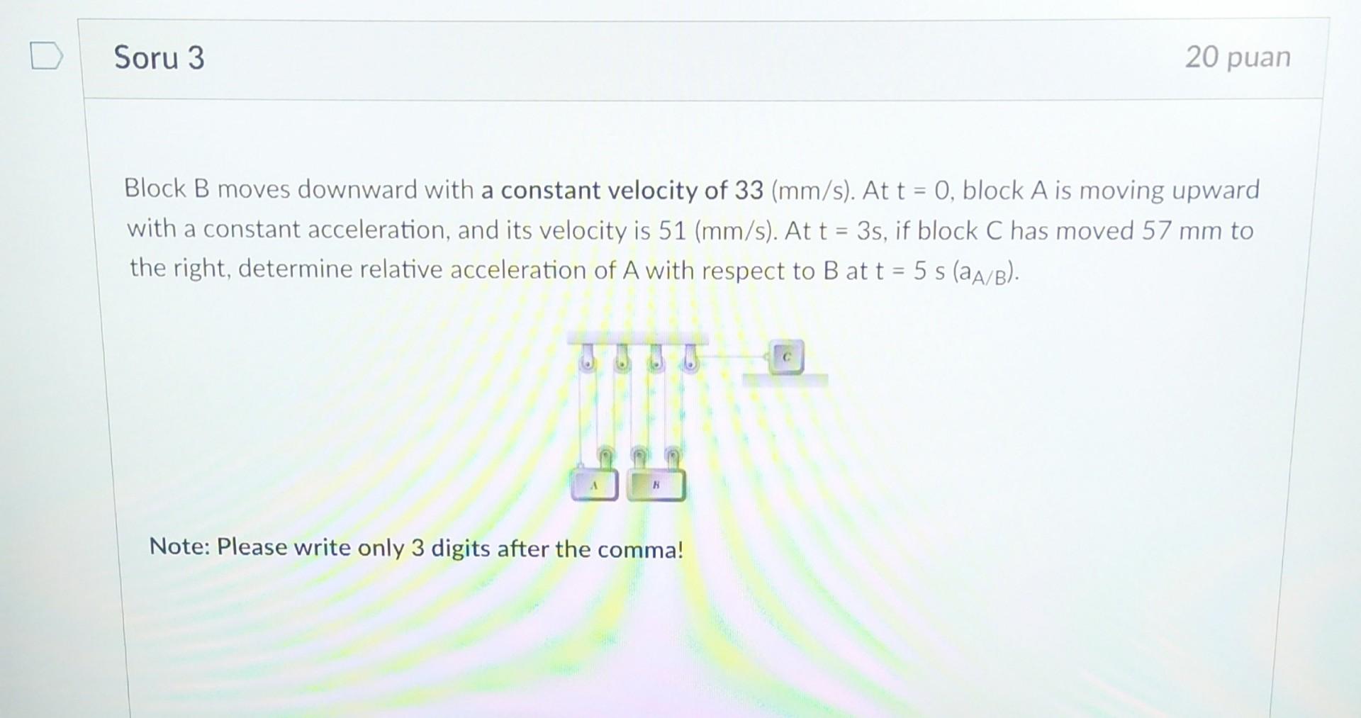 Block B moves downward with a constant velocity of | Chegg.com