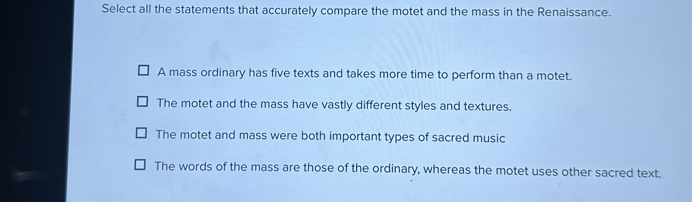 Solved Select all the statements that accurately compare the | Chegg.com