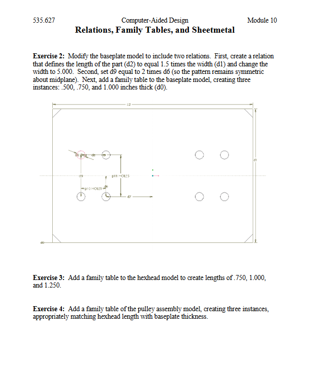 Solved 535.627Computer-Aided DesignModule 10Relations, | Chegg.com