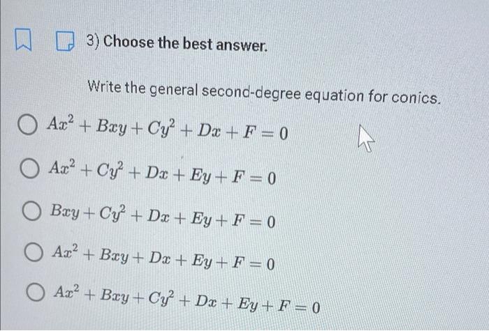 Solved Name the basic conics. perpendicular lines circle | Chegg.com