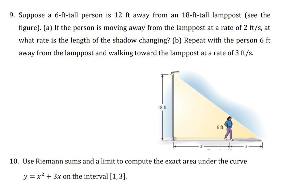 Solved 9. Suppose a 6-ft-tall person is 12ft away from an 18 | Chegg.com