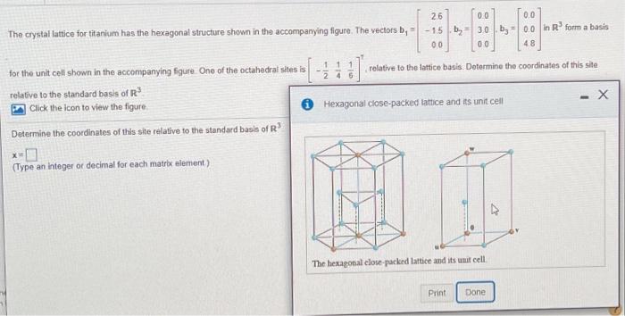 Solved 26 0.0 0.0 The crystal lattice for titanium has the | Chegg.com