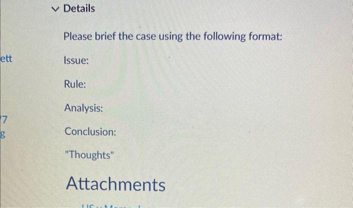 Please brief the case using the following format: | Chegg.com