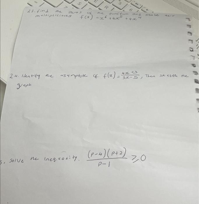 Solved 24. Identify the asumptote of f(x)=3x−54x+3, then | Chegg.com