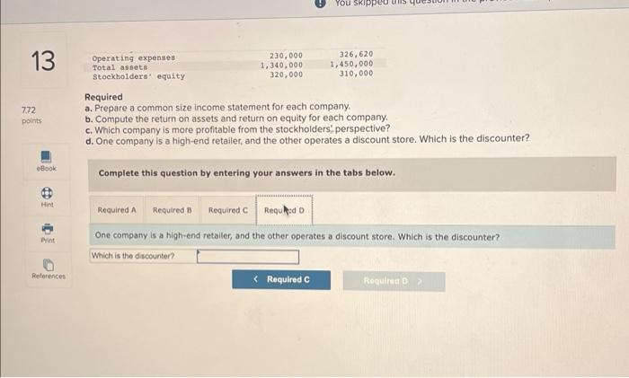 Solved Exercise 4-19A (Algo) Using common size statements | Chegg.com