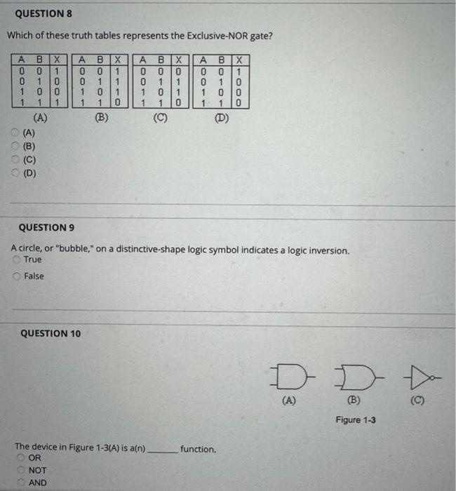 Solved This is the truth table for a(n) OR gate NAND gate | Chegg.com