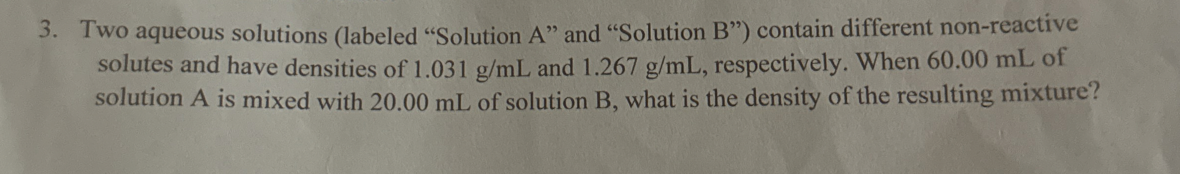 Solved Two aqueous solutions (labeled "Solution A" ﻿and | Chegg.com